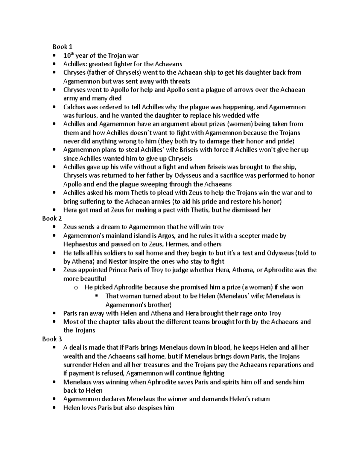 Illiad chapter 1-3 - The Iliad - Book 1 10 th year of the Trojan war ...