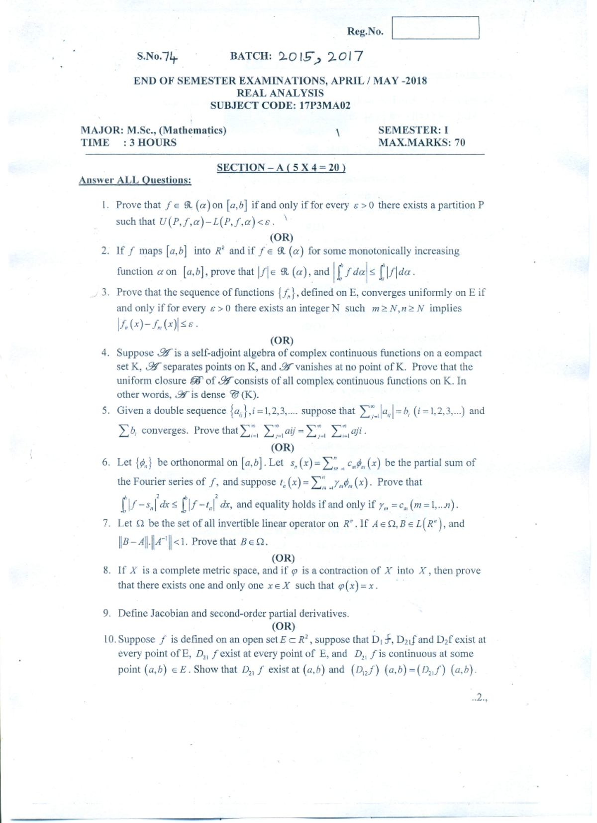 Real Analysis - msc mathematics notes - M.Tech, Natural Language ...