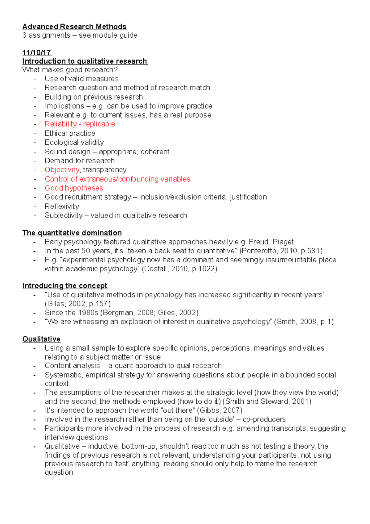 Advanced Research Methods Lecture Notes - Advanced Research Methods 3 ...