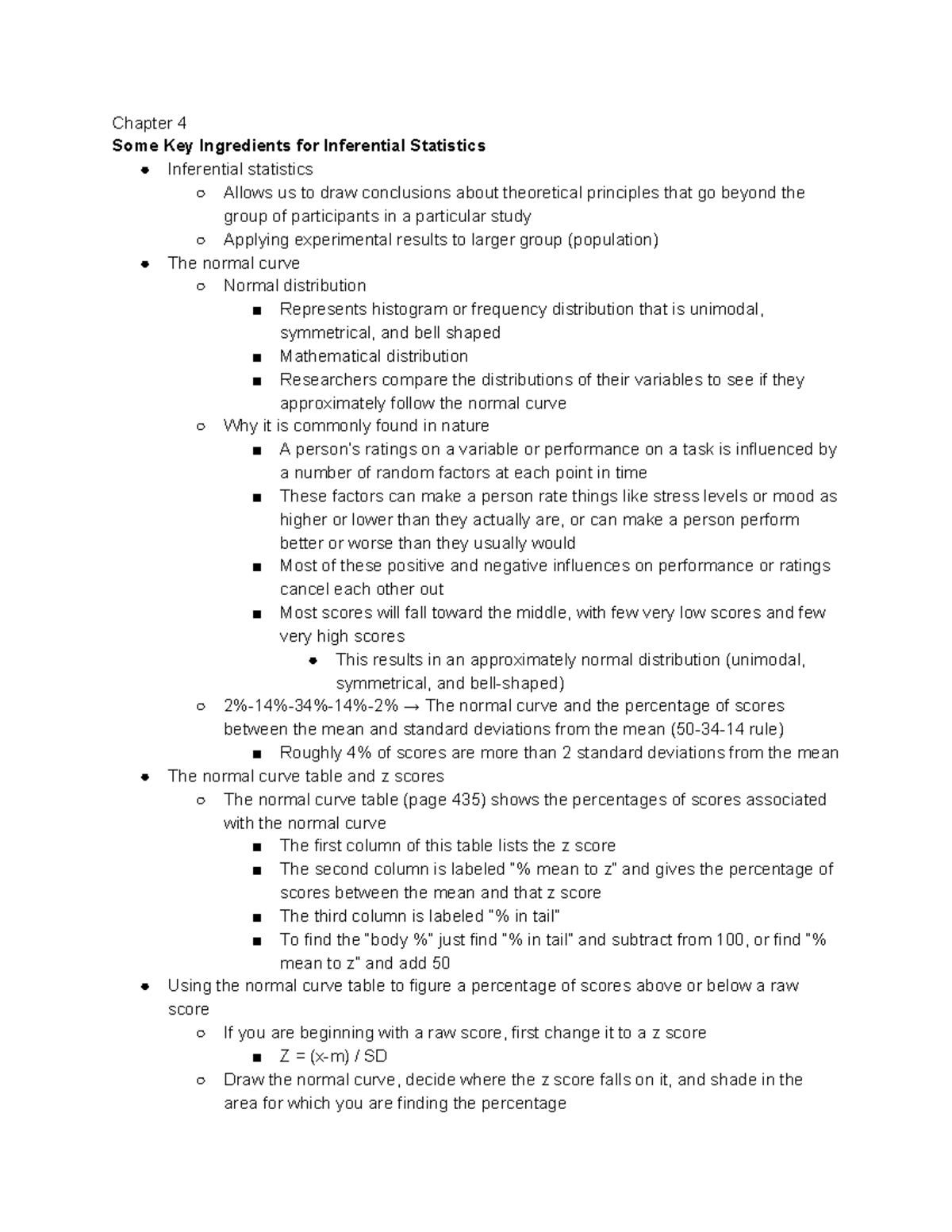 Exam 2 Study Guide Chapter 4-5 - Chapter 4 Some Key Ingredients for ...