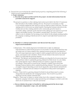 D079 Task 1 PASS FIRST TRY - Tyelynne Cole D TASK 1: A. Discuss how you ...