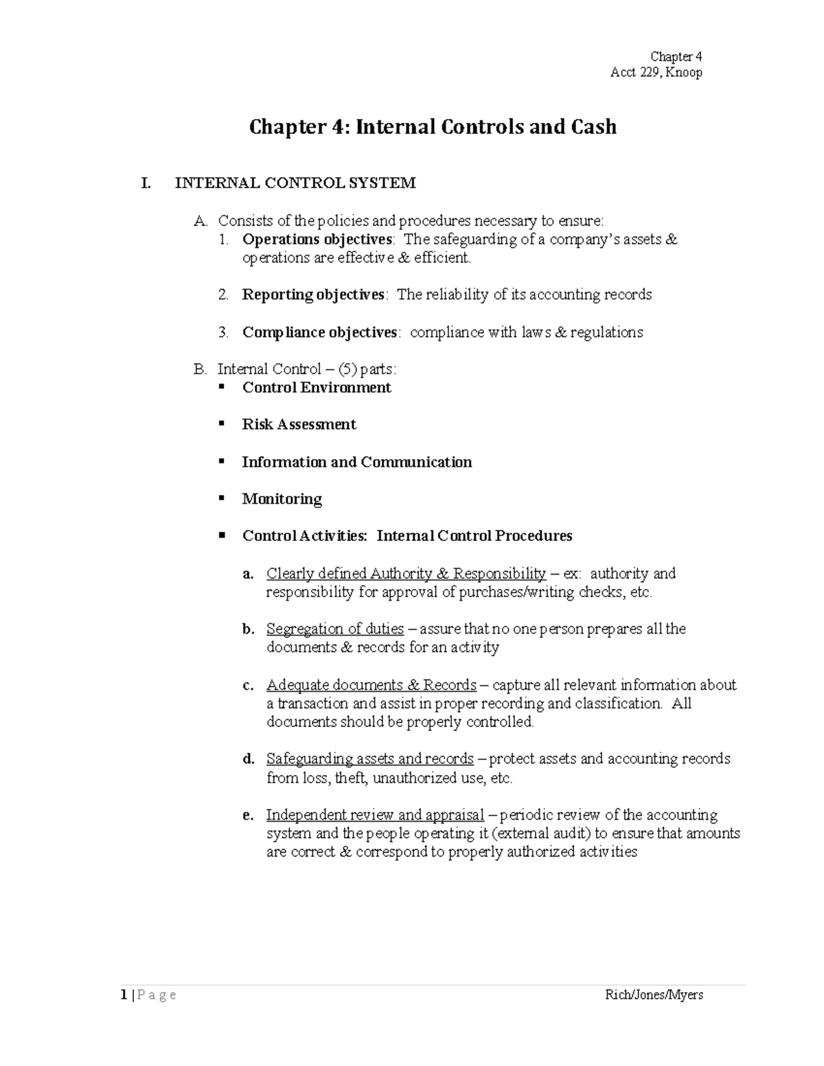 Chapter 4 Notes (RJM) with notes and applied concepts - Acct 229, Knoop ...