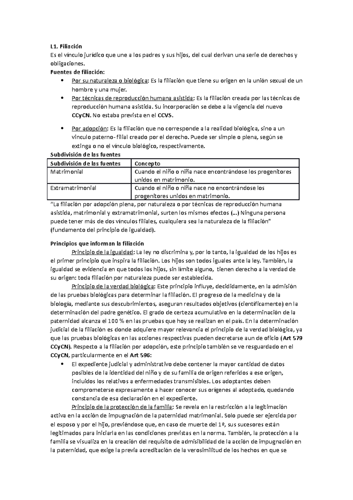 D. Familia R4 - Resumen lecturas SAM - L1. Filiación Es el vínculo ...