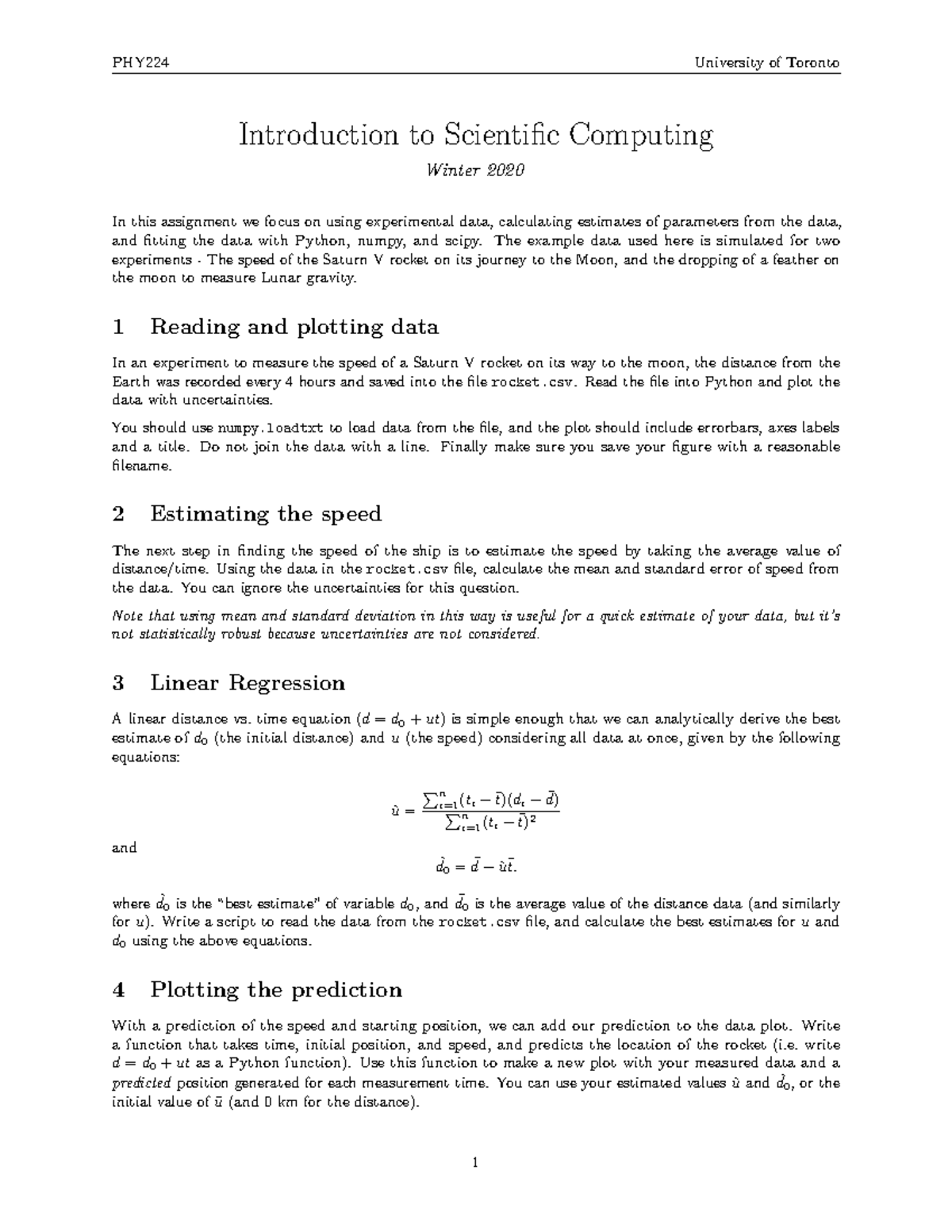 PHY224 Python assignment - PHY224 University of Toronto Introduction to ...