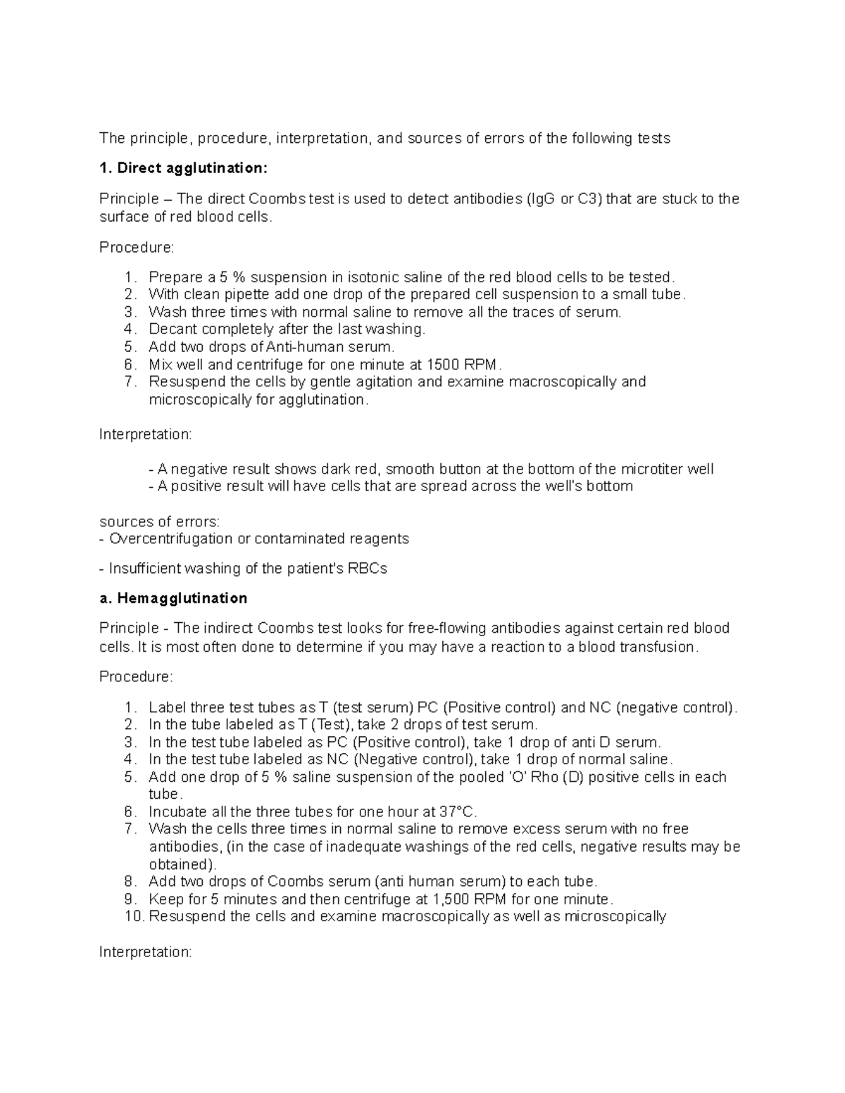Laboratory tests - The principle, procedure, interpretation, and ...