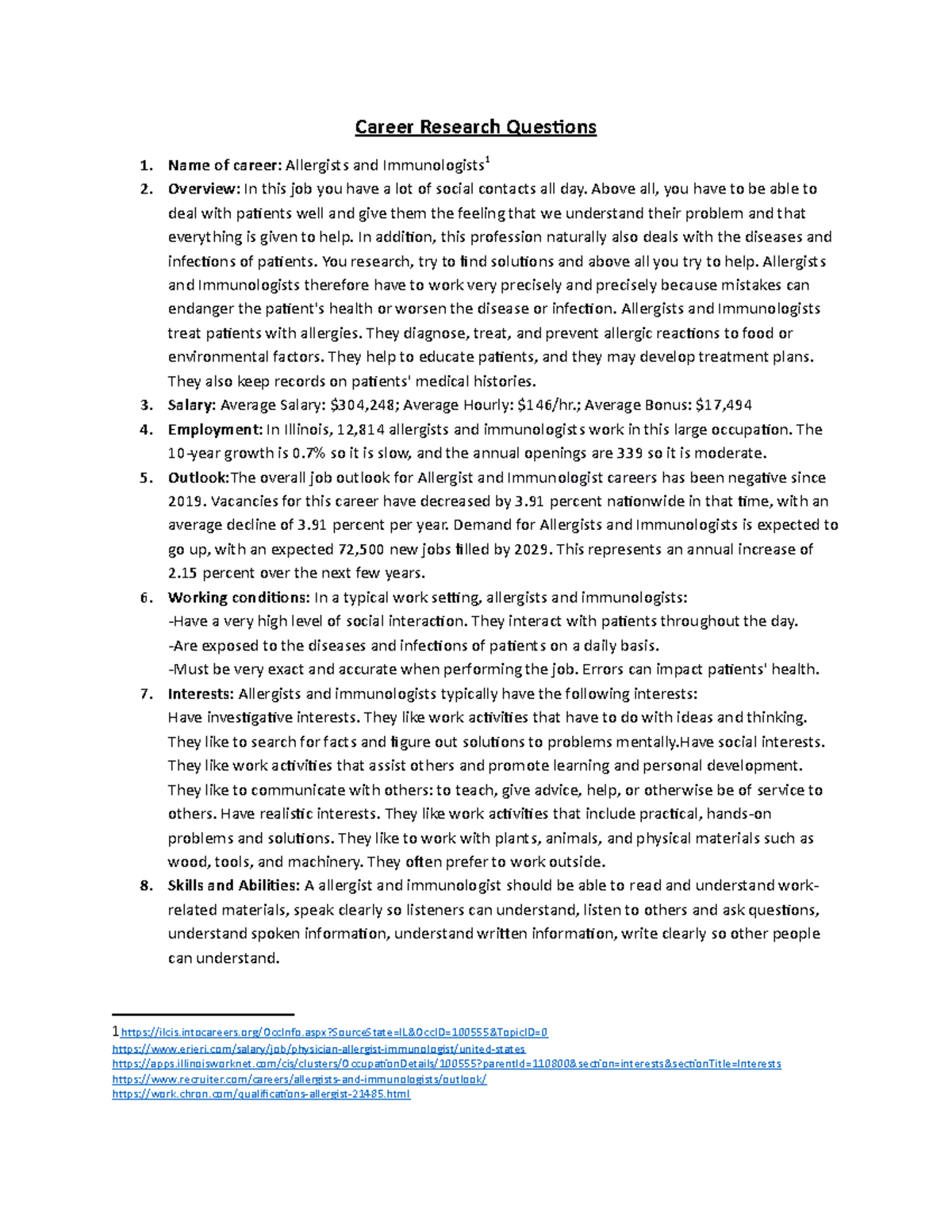 Career Research Questions - Career Research Questions Name of career ...