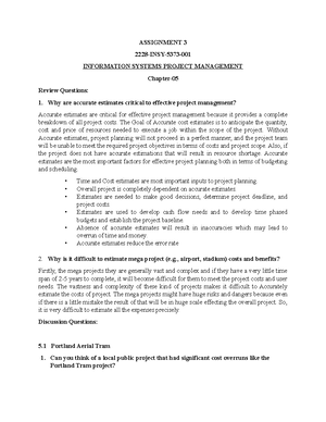 Assignment-8 2023 - ASSIGNMENT 8 2228-INSY-5373- INFORMATION SYSTEMS ...