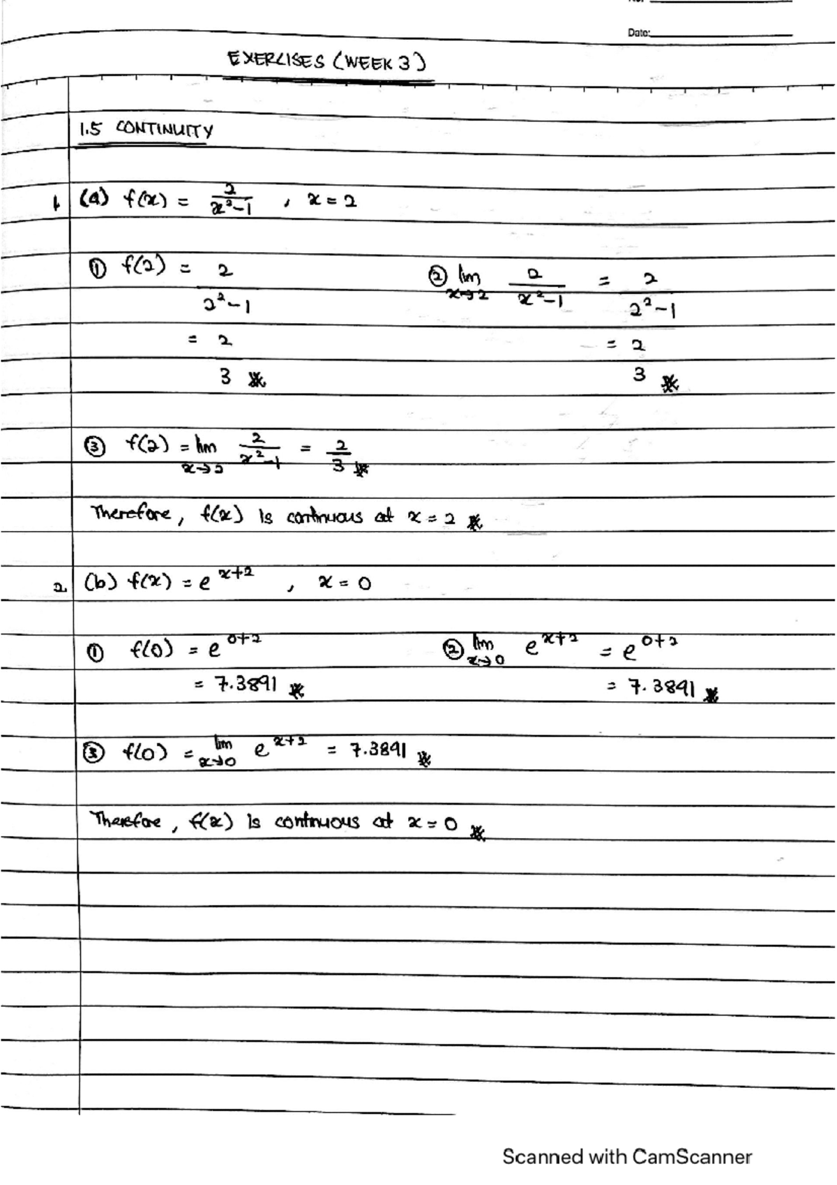 Solutions to exercises (1.52.2.2) Week - Applied Calculus - Studocu