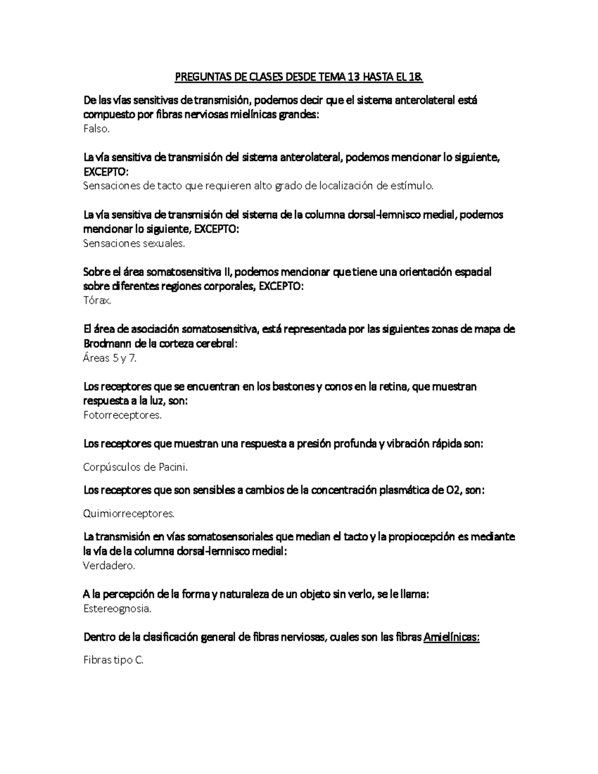 Preguntas Clases 13 AL 18 - PREGUNTAS DE CLASES DESDE TEMA 13 HASTA EL ...