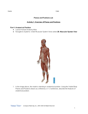 Lab manual planes and positions - Name: Date: Planes and Positions Lab ...