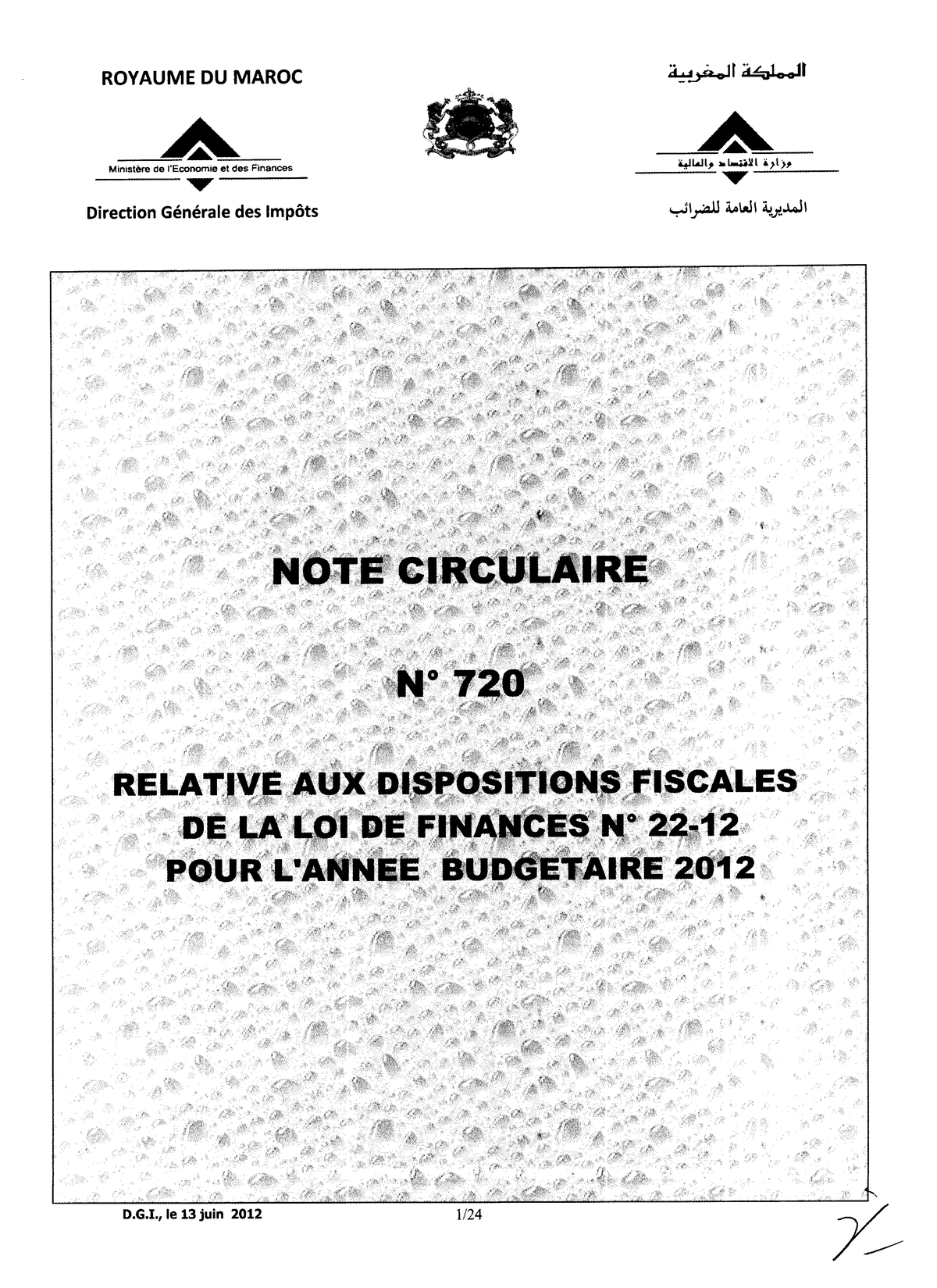 Note circulaire n720 2012 - Entreprenariat - Studocu