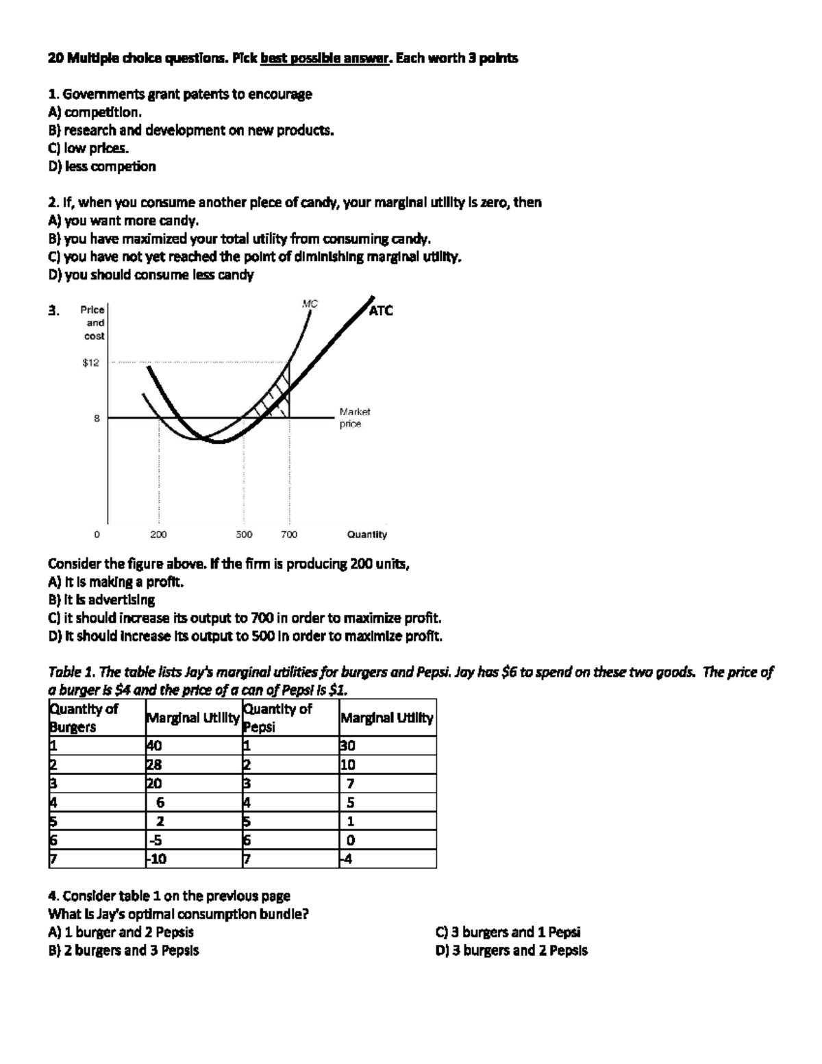 Trial Exam2 - This was the practice exam 2 - 20 Multiple choice ...