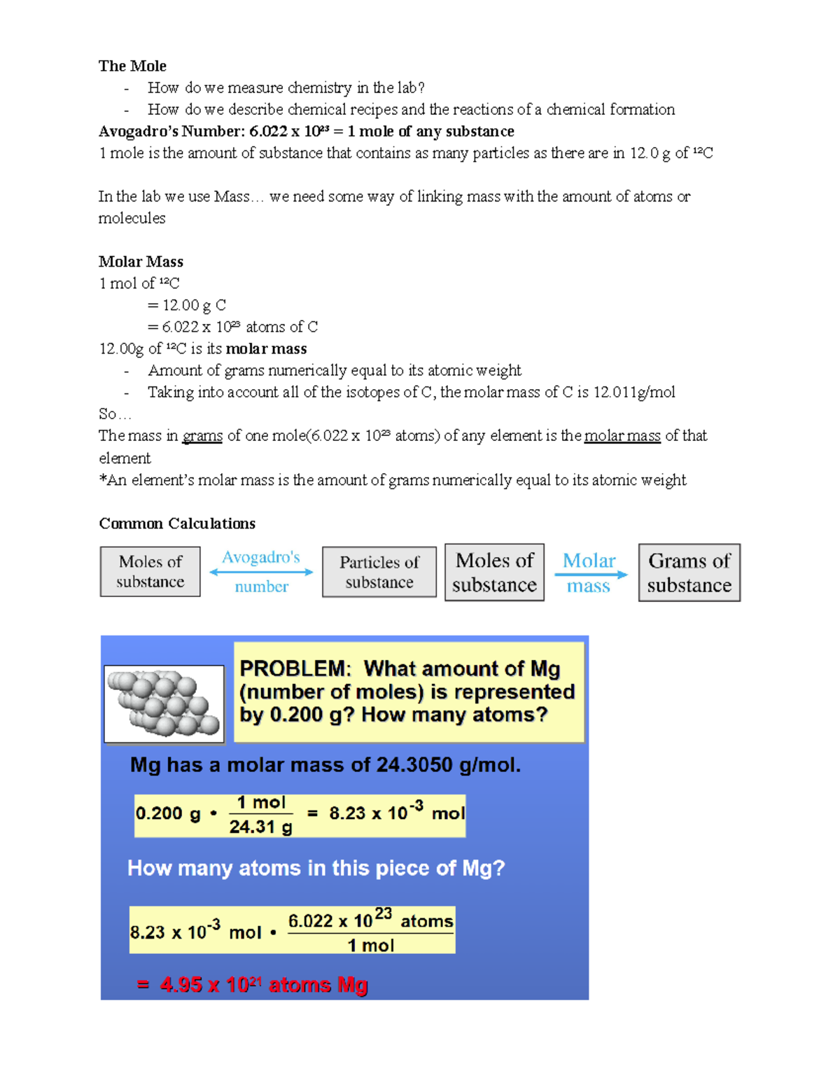 Gen and Analytical Chem - The Mole - The Mole - How do we measure ...
