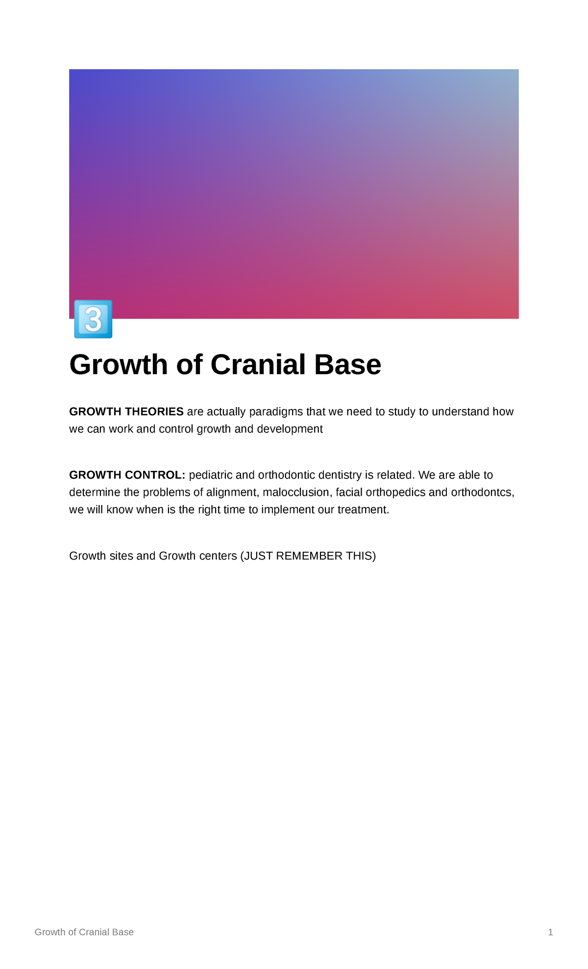 3 Growth of Cranial Base - Growth of Cranial Base GROWTH THEORIES are ...