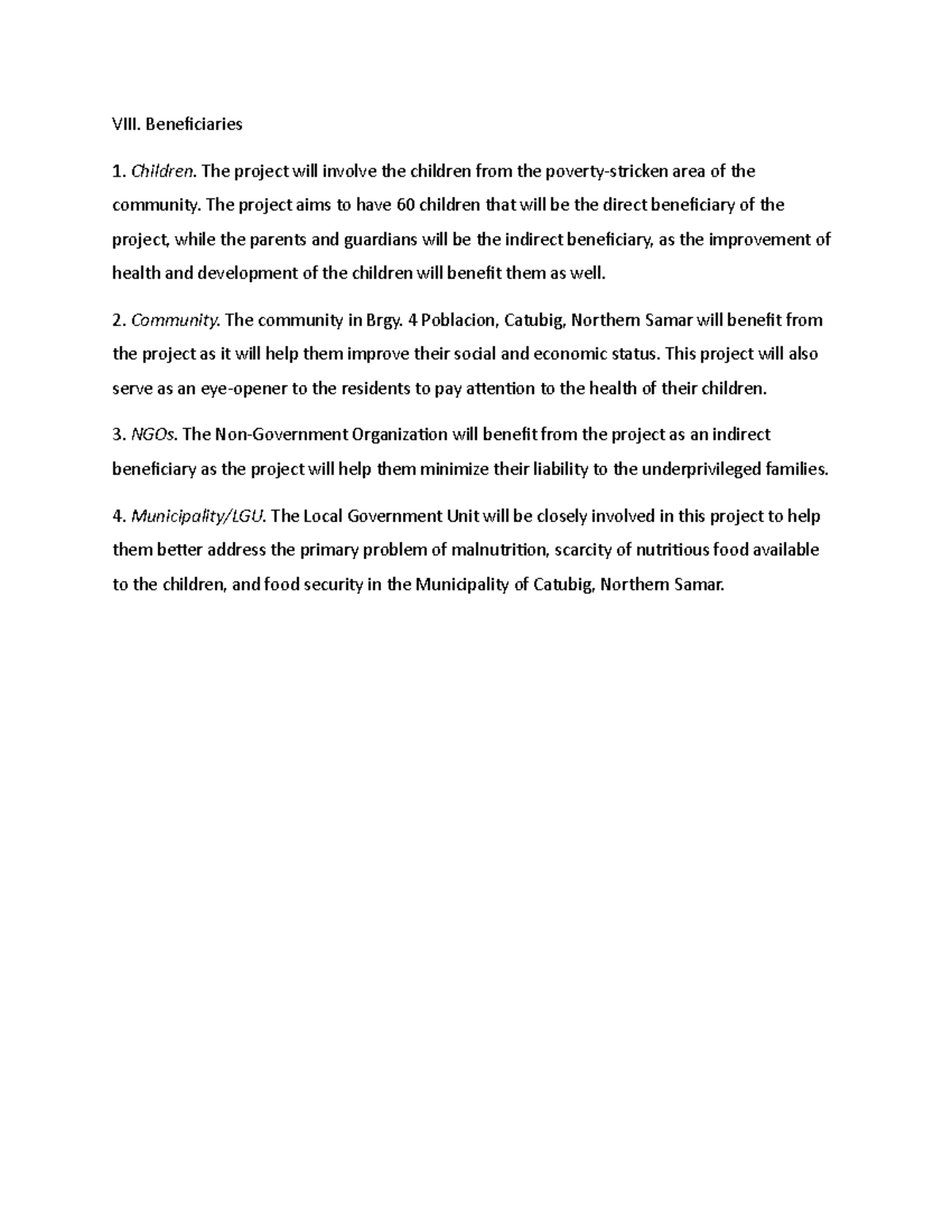 BEN ice cream chillin chillin - VIII. Beneficiaries Children. The ...