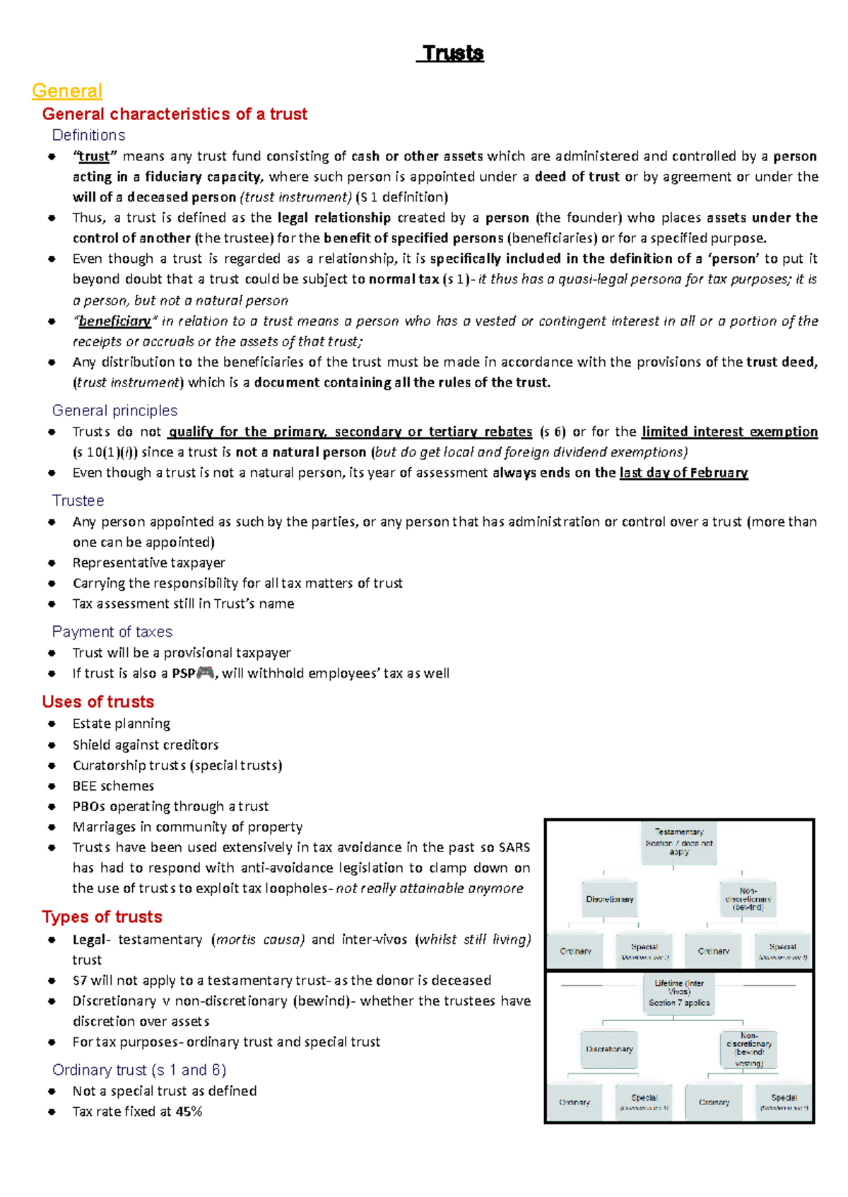18. Trusts - Trusts General General characteristics of a trust ...