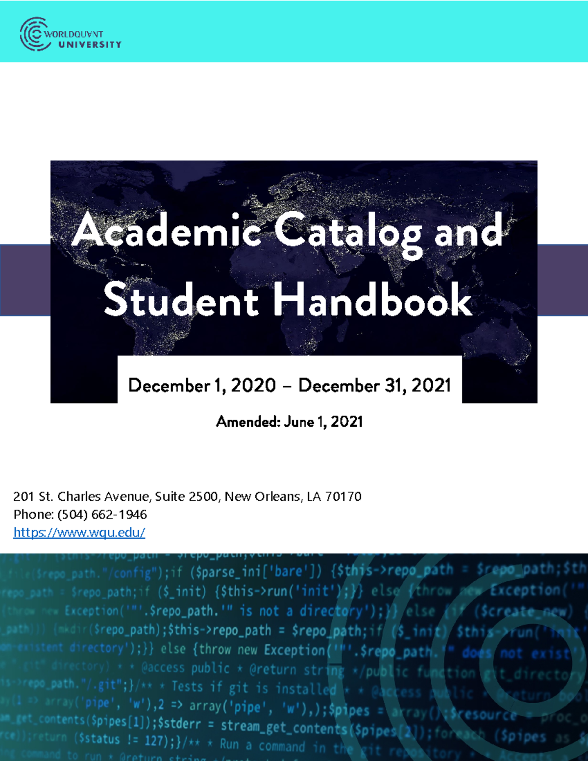 WQU Catalog worldquant - Academic Catalog and Student Handbook December ...