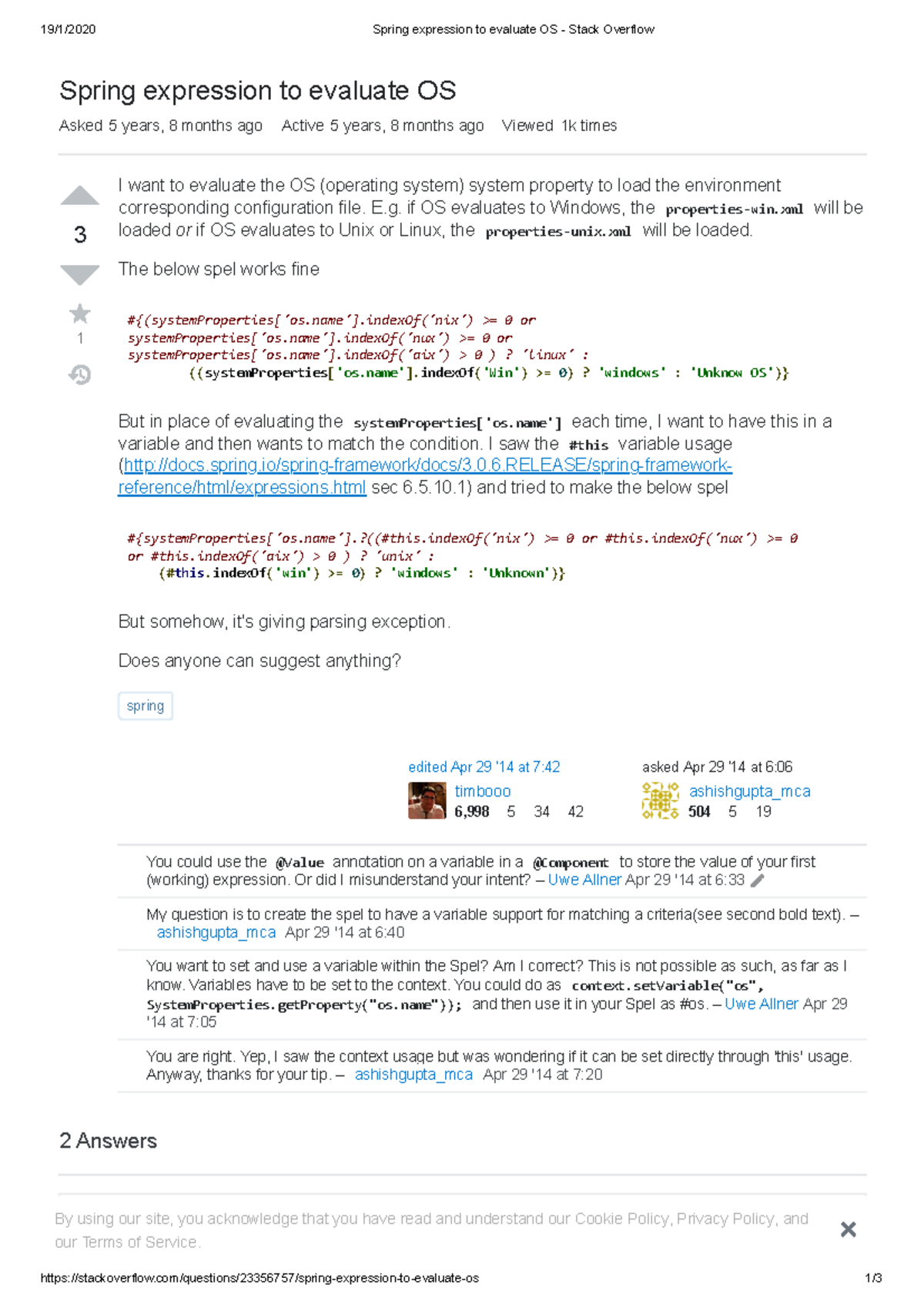 Spring Expression To Evaluate Os Stack Overflow 1912020 Spring Expression To Evaluate Os