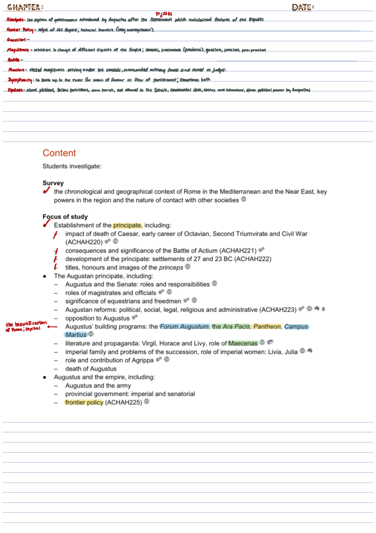 ANCIENT - Personality Study: The Augustan Age Notes (HSC) - regencies ...