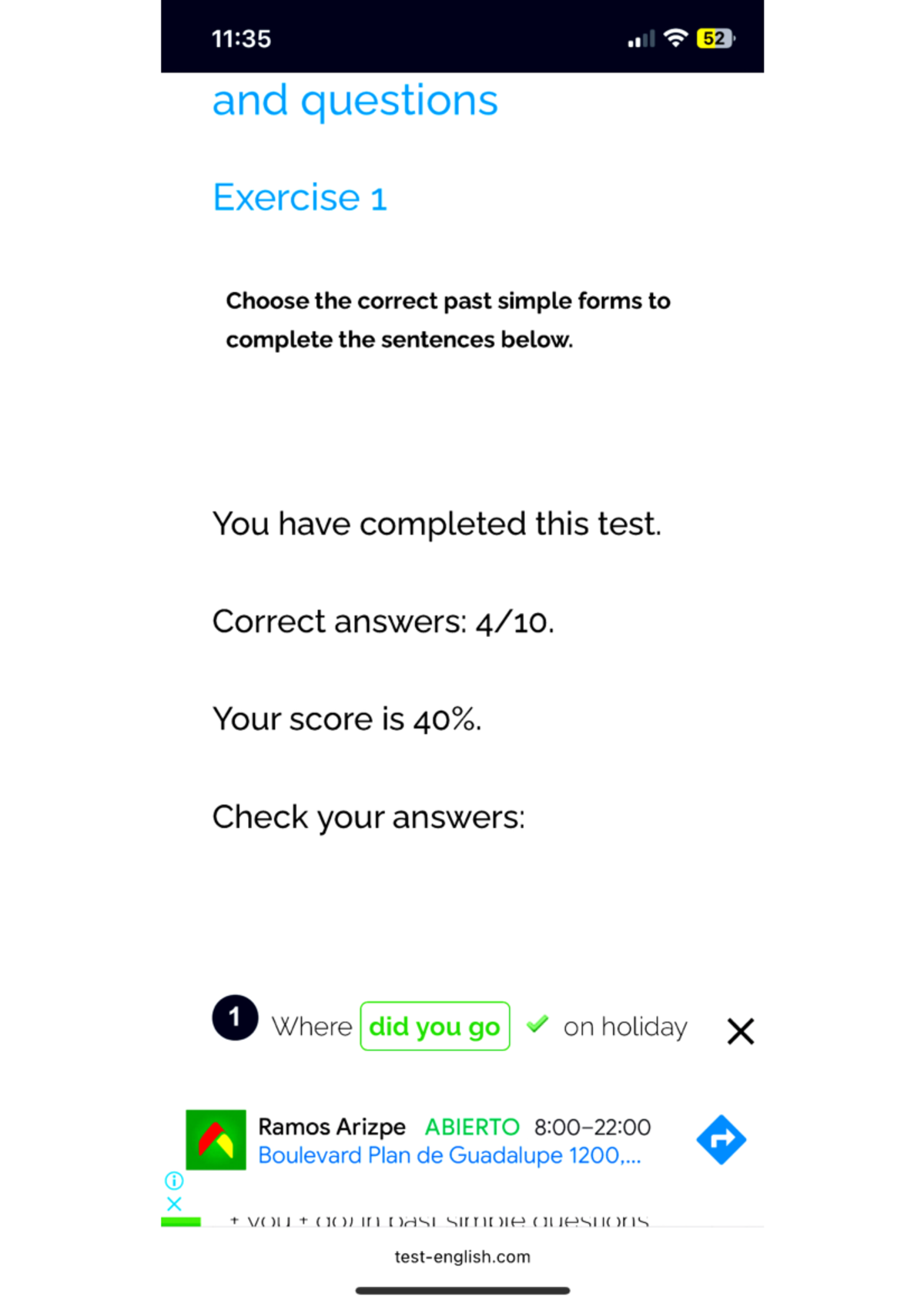 MERCANTIL I DEMANDA INICIAL - 11:35 52 and questions Exercise 1 Choose ...