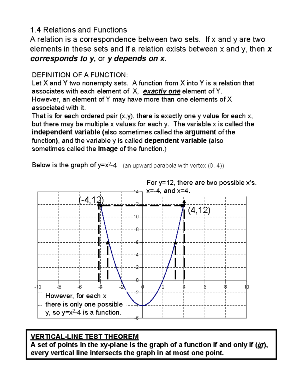 Math140Lecture 3 - Mathematics Sol - 1 Relations and Functions A ...