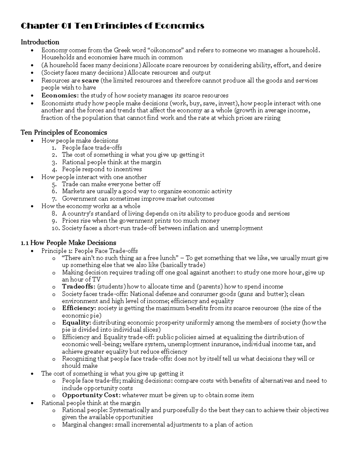 Ch.1 Ten Principles of Economics - Chapter 01 Ten Principles of ...