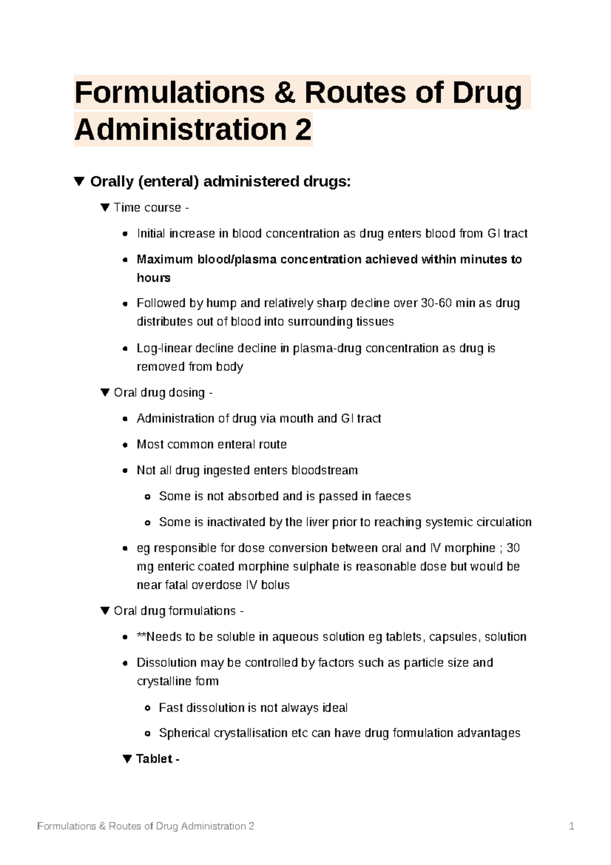 MMED3934 Formulations and Routes of Drug Administration 2 ...