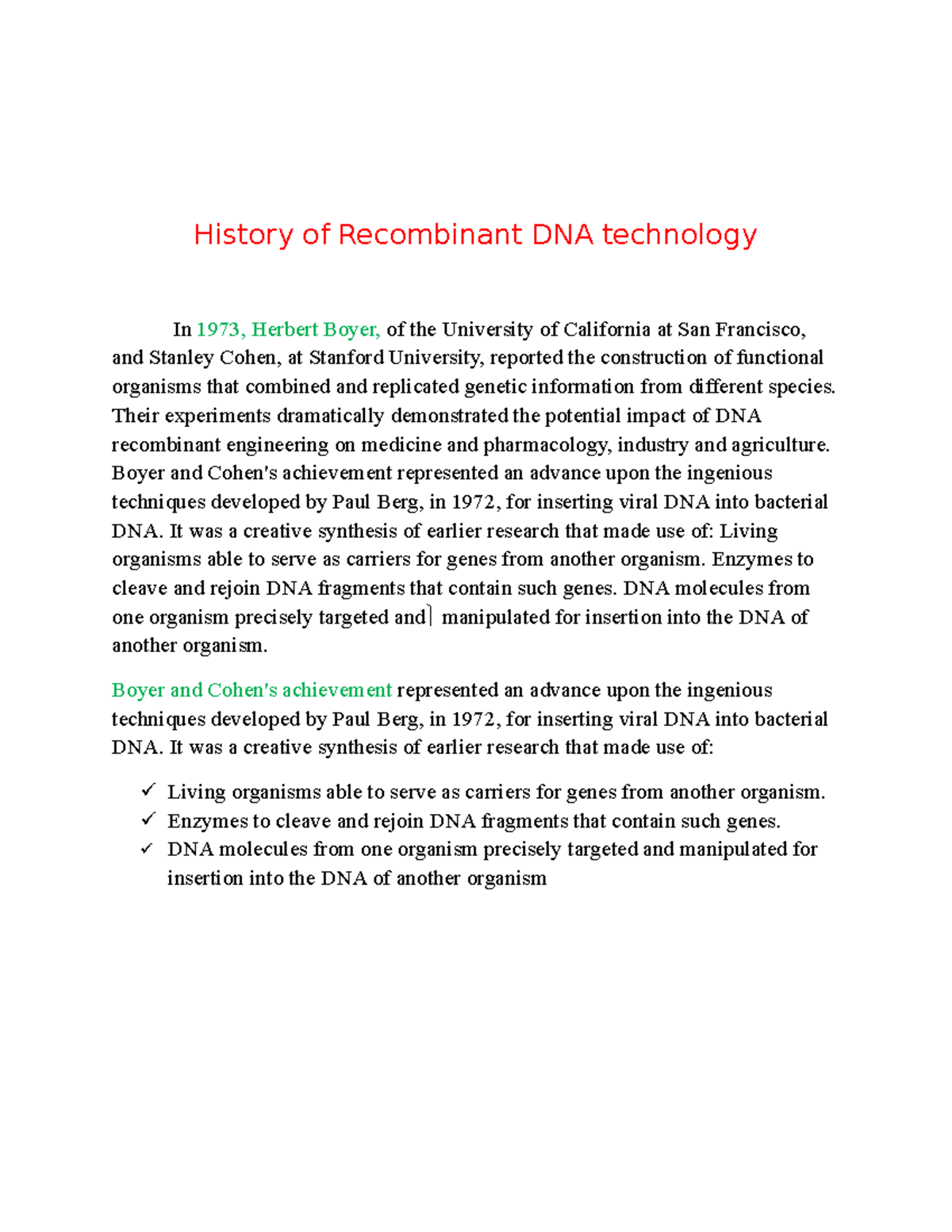 R DNA 3 - These are useful study materials - History of Recombinant DNA ...
