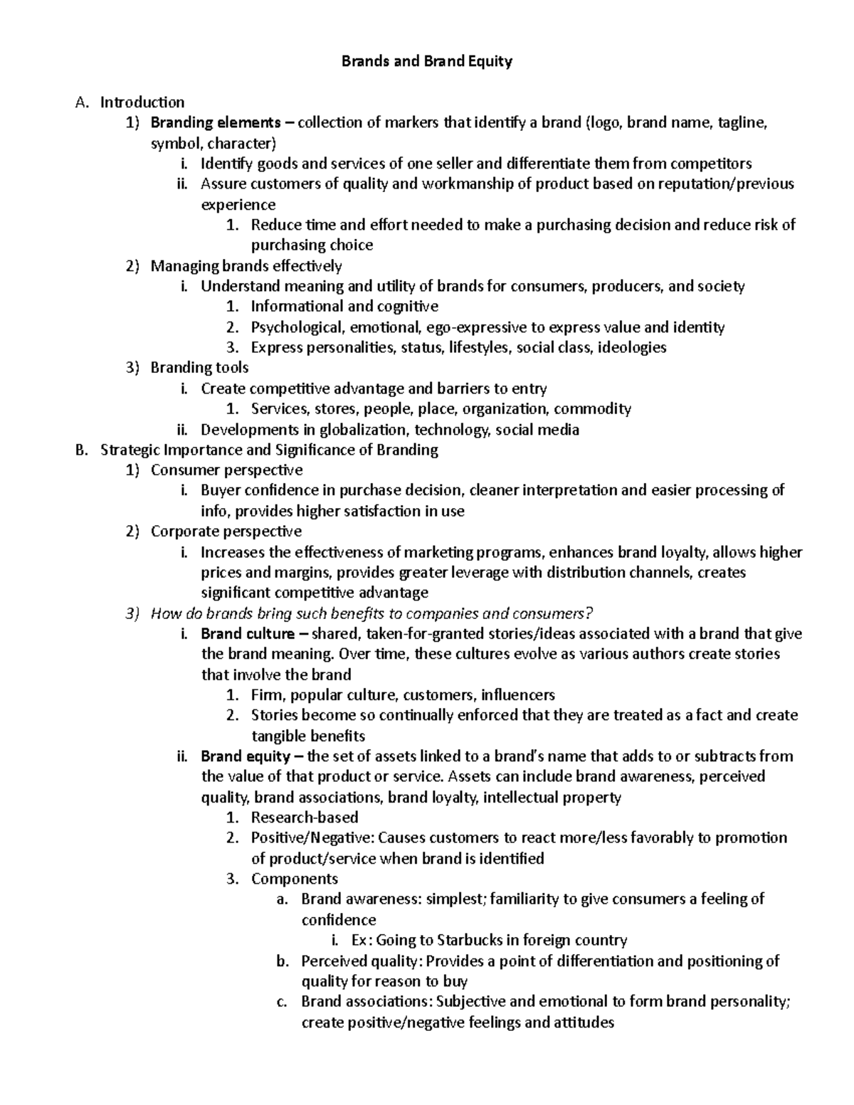 Brand Equity Reading - Lecture notes 1 - Brands and Brand Equity A ...