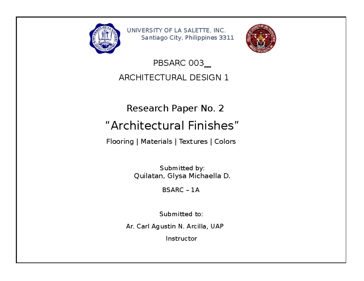 Myuglusaaa Glysa - Project Design Ideasss... - Instructor Ar. Carl ...