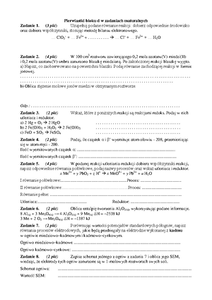 Blok p - Zadania - Zabrania z bloku p - Blok p – sprawdzianopodobny Zadanie 1. (1 pkt) W - Studocu