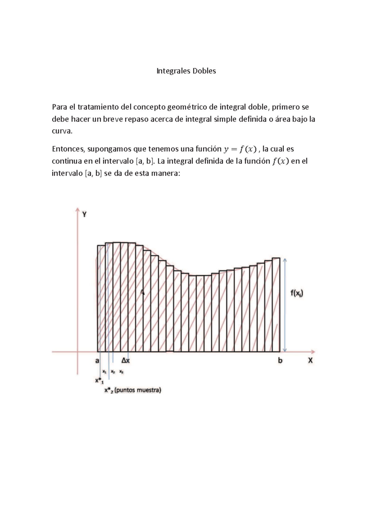 Integrales dobles - Integrales Dobles Para el tratamiento del concepto ...