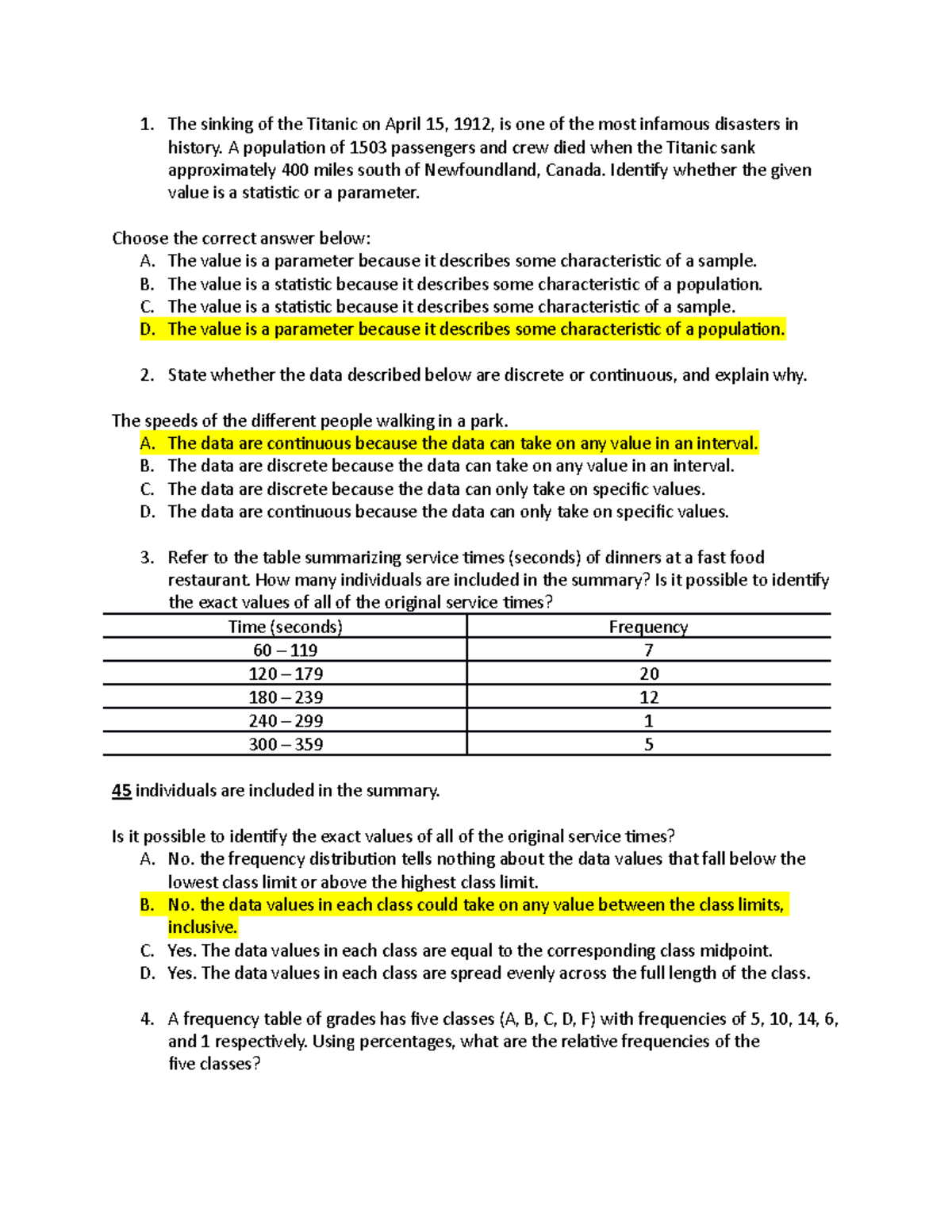 Statistics and Frequency Distributions - Studocu