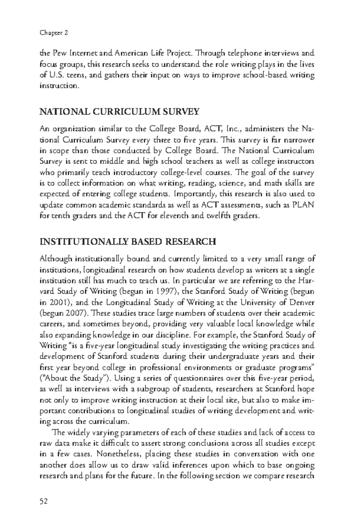 Writing and school reform 18 - 52 Chapter 2 the Pew Internet and ...