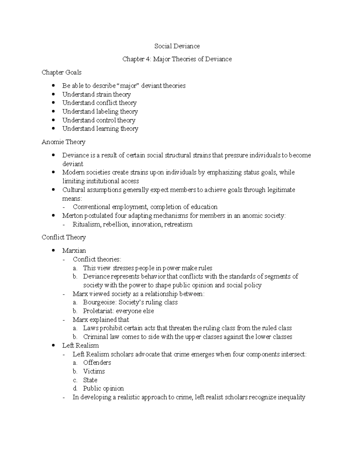 Social Deviance Chapter 4 Powerpoint - Social Deviance Chapter 4: Major ...