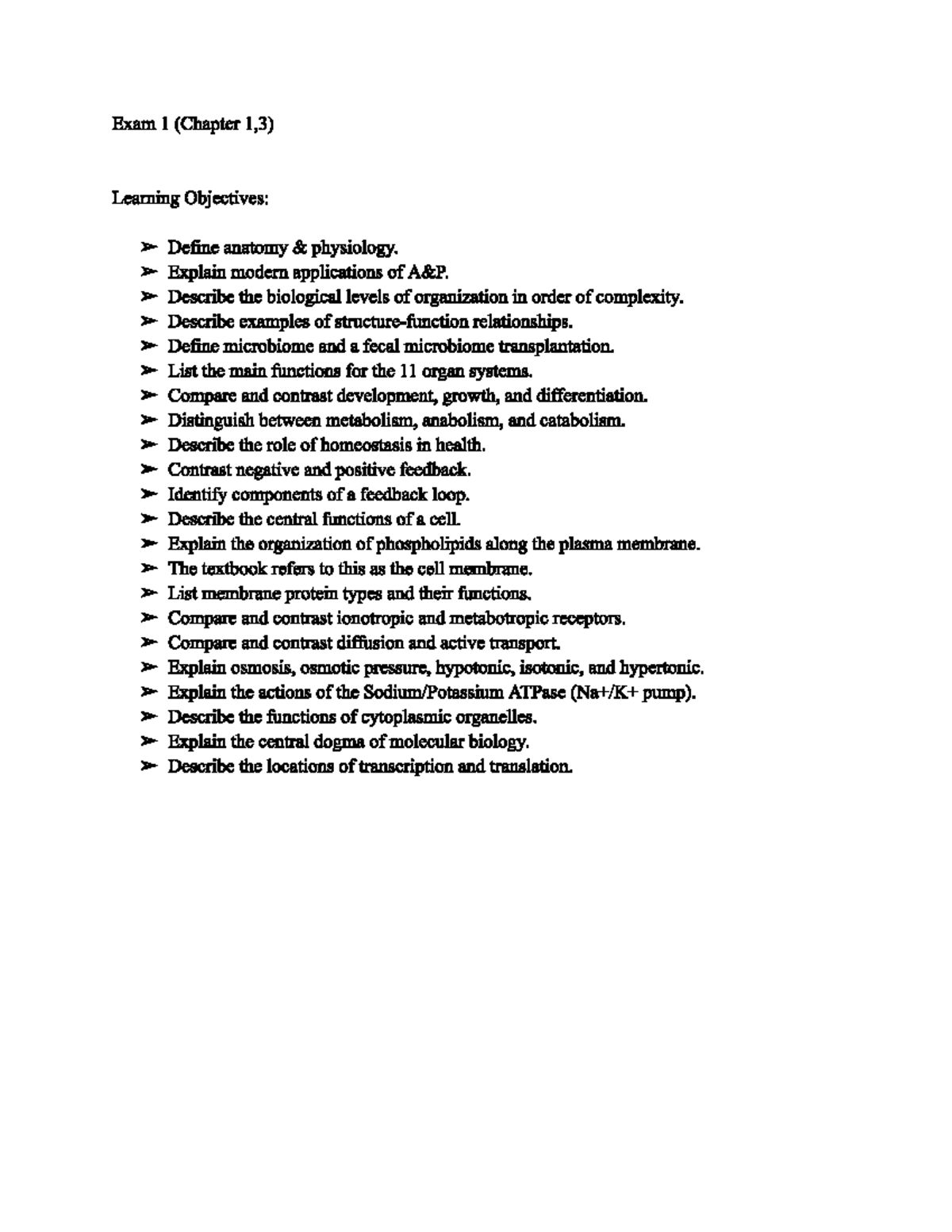 Exam 1 Learning Goals - Enjoy. - SCIE 101 - Studocu