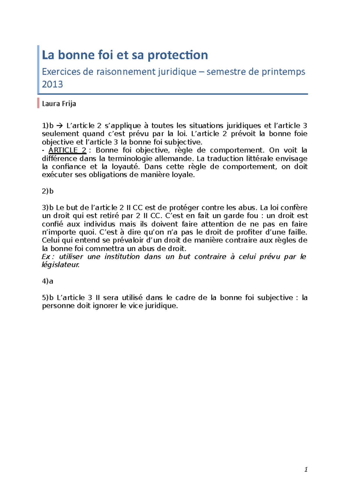 8. La bonne foi et sa protection - La bonne foi et sa protection ...