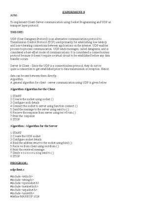 Computer Network Lab - All socket programming codes availabe in python - Lab File On Computer ...