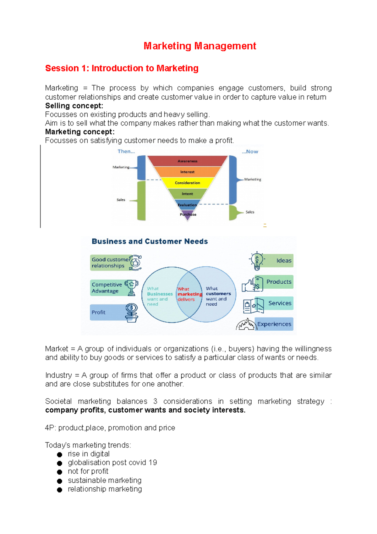Marketing Management - Marketing Management Session 1: Introduction to ...