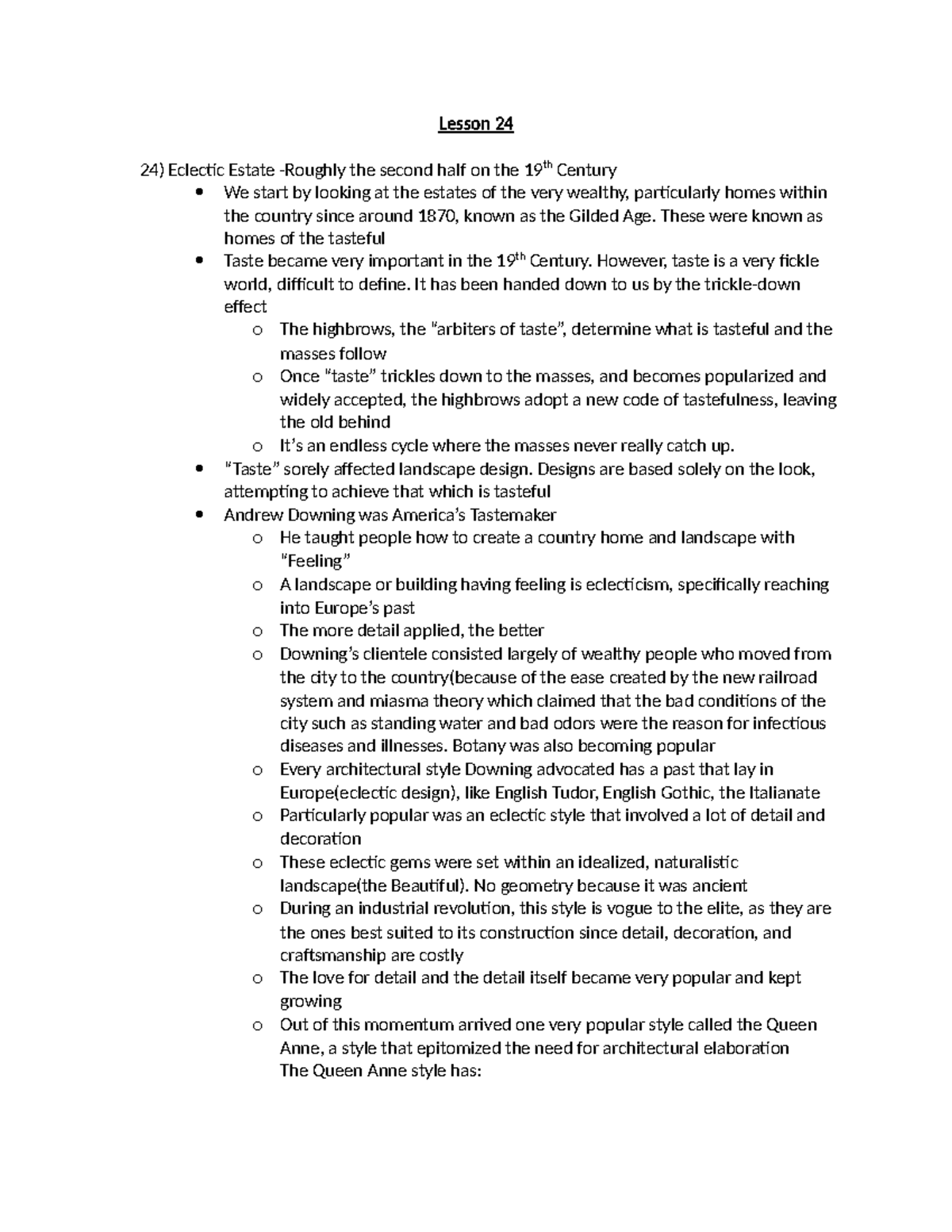 LArch 60 Module 5 Part 1 - Lesson 24 24) Eclectic Estate -Roughly the ...