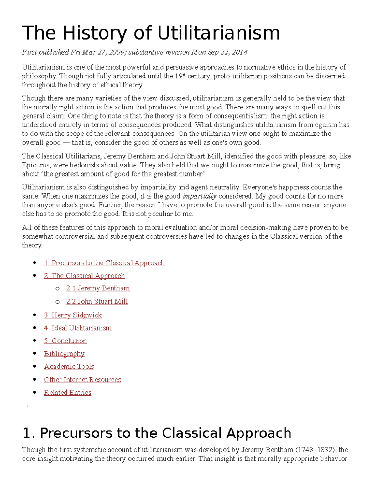 The History of Utilitarianism social philosophy - The History of ...