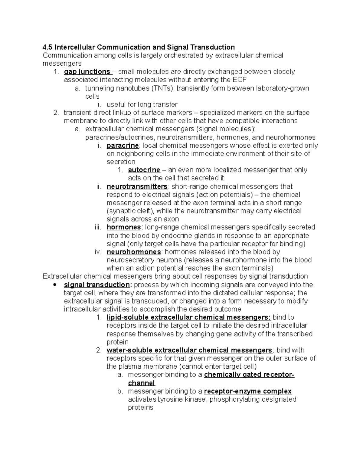 Ch. 8 Notes docx - Professor John M Kennedy - 4 Intercellular ...