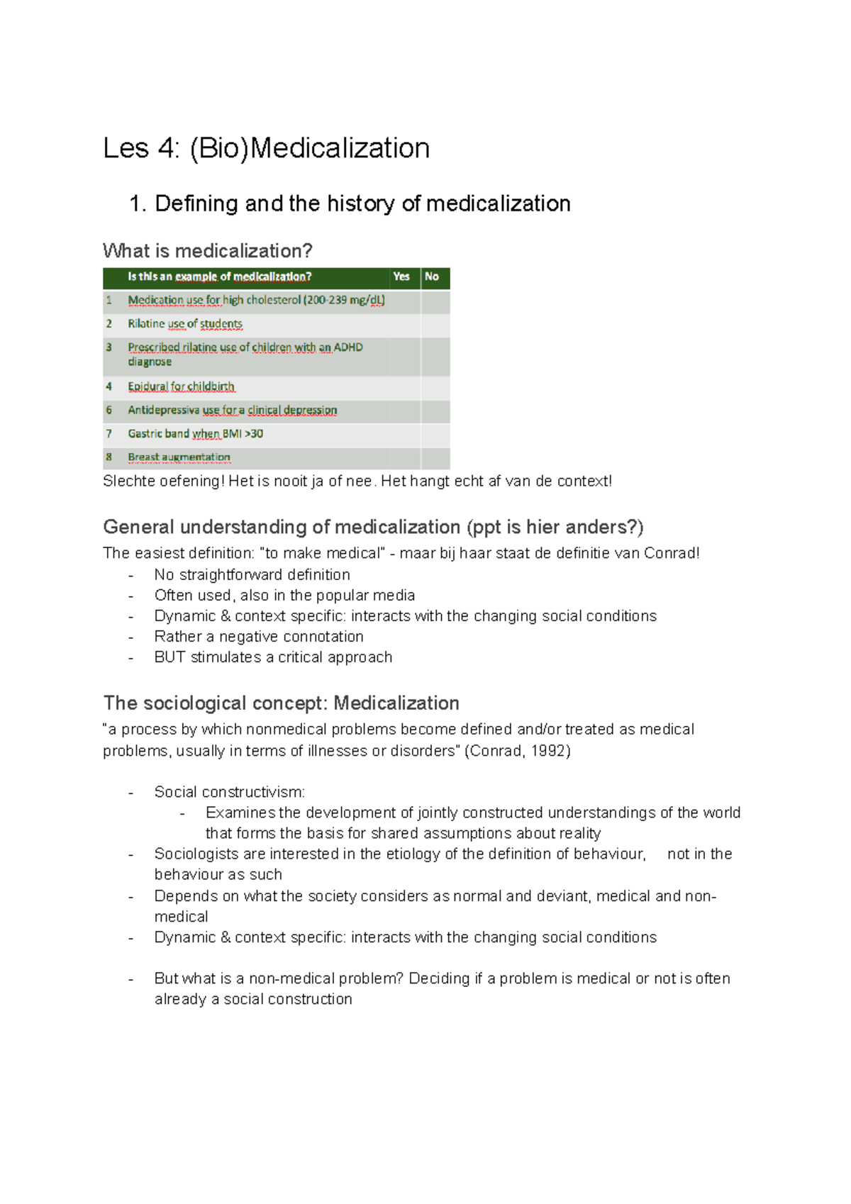 Les 4 (Bio)Medicalization: Sociology of health and illness (K001287A ...