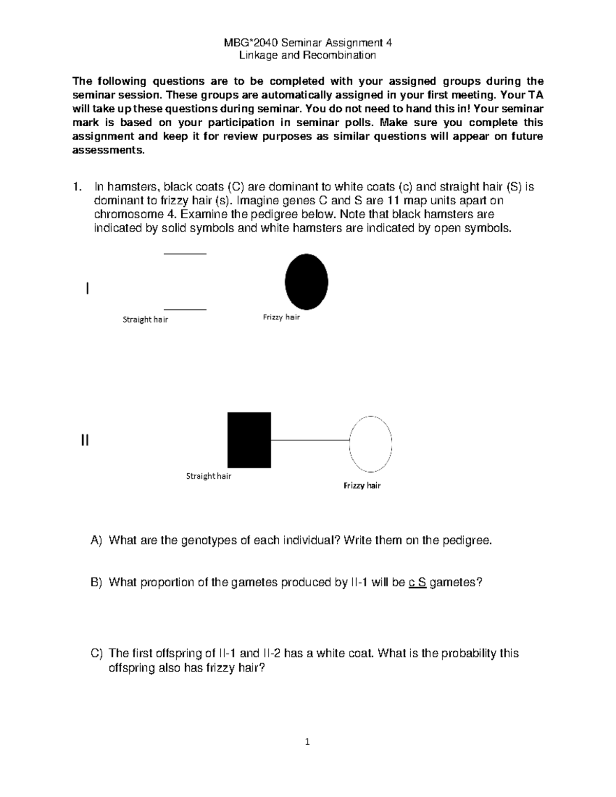 F20 Seminar 4 Linkage and Recombination - Warning: TT: undefined ...