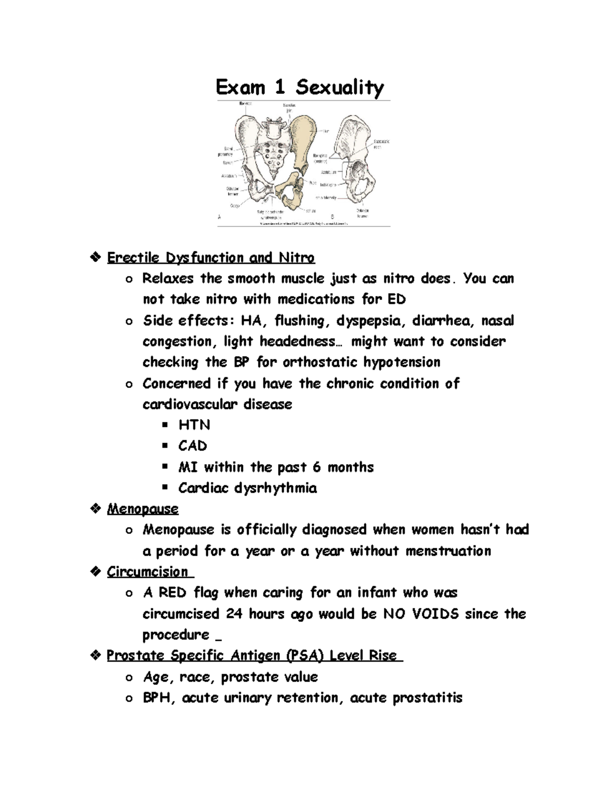 Sexuality - Exam 1 Sexuality Erectile Dysfunction and Nitro o Relaxes ...