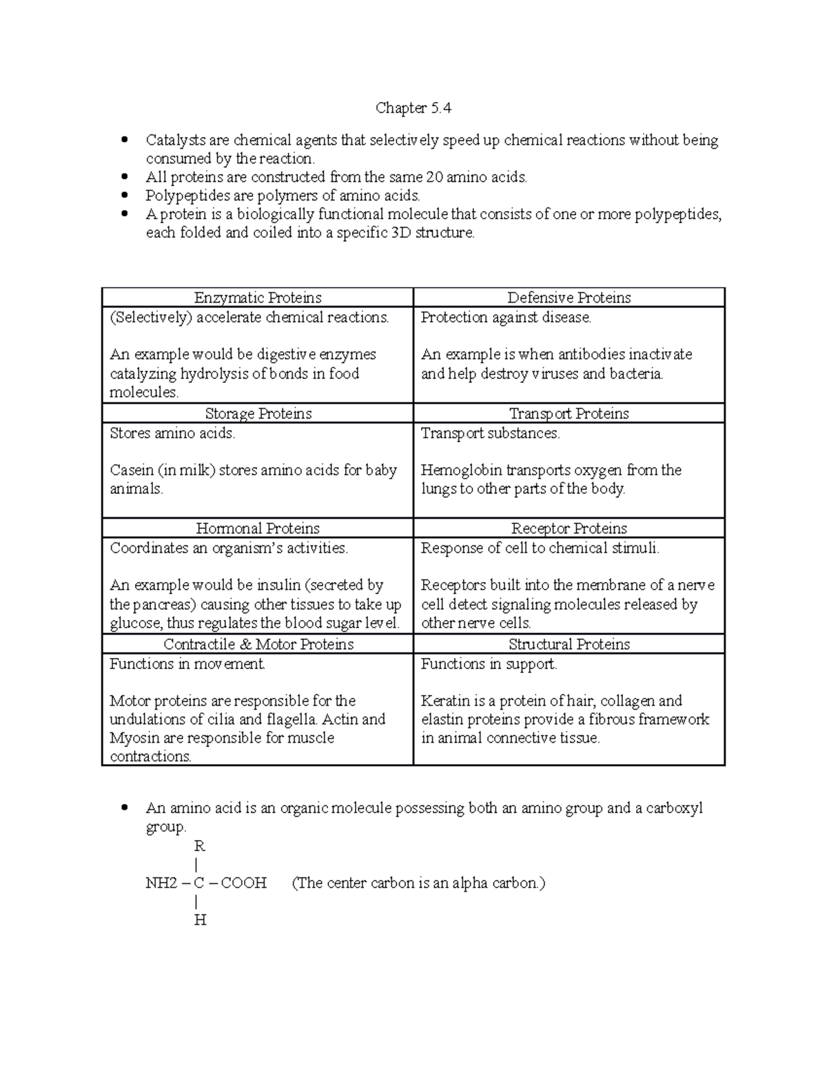 Biology Ch. 5 - chapter summary and course material summary - Chapter 5 ...