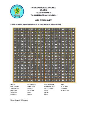 TTS DAN KATA Tersembunyi - PENILAIAN FORMATIF KIMIA KELAS 12 SMAN 89 ...