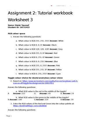 Worksheet 6 mod6 - Page | Assignment 2: Tutorial workbook Worksheet 6 ...