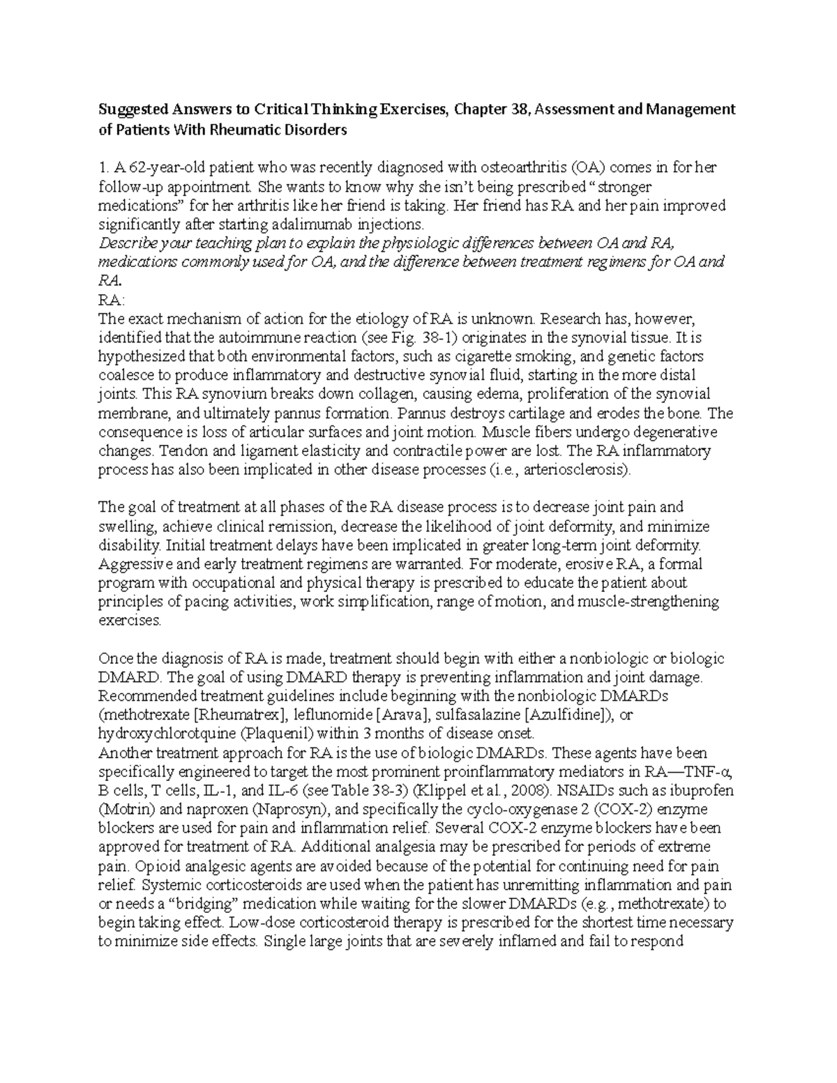 CTEA Chapter 38 - good for study guide - Suggested Answers to Critical ...