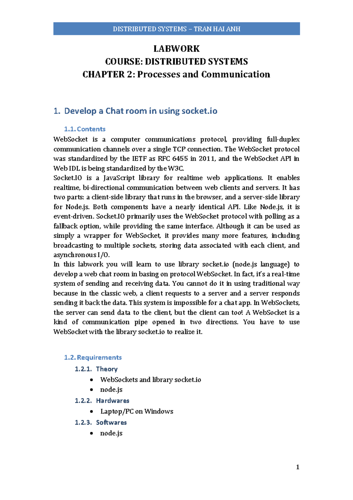Labwork processes communication eng - LABWORK COURSE: DISTRIBUTED ...
